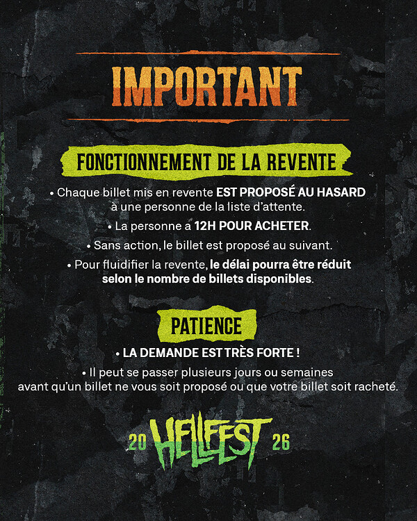 [Billetterie] - FAQ Hellfest 2026 - Hellfest - Forum