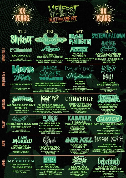 Hellfest 2026 : A vos affiches! - Page 9 - HELLFEST 2026 - Hellfest - Forum